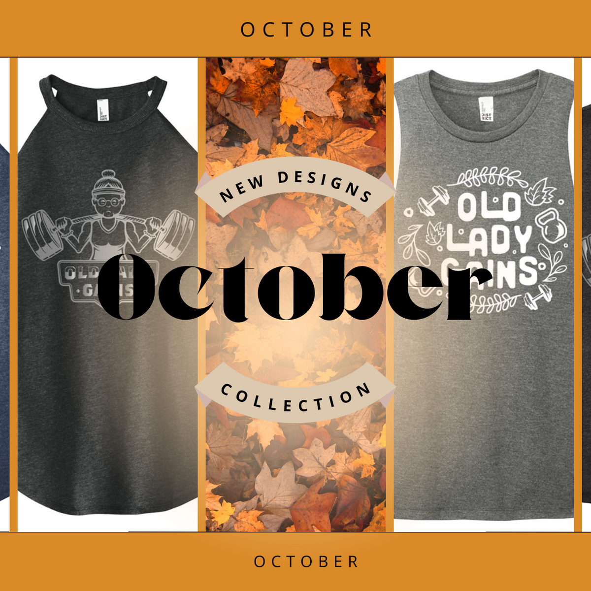 Embracing Autumn Strength: Introducing Old Lady Gains' October Designs