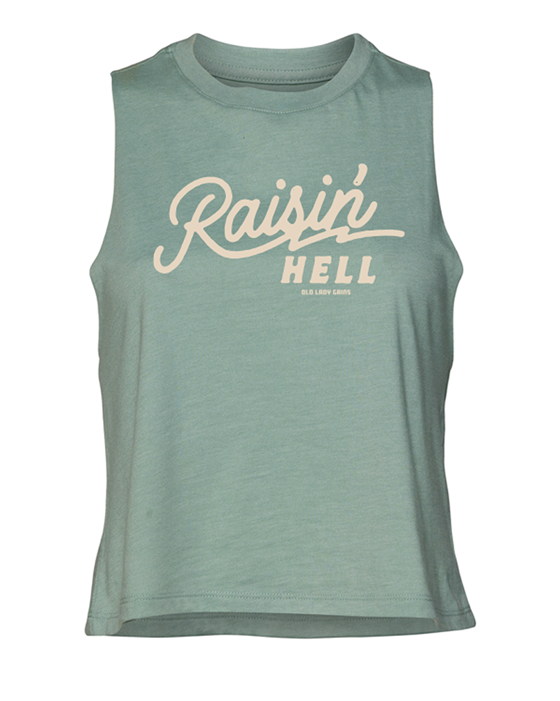 Raisin Hell Crop Tank – Old Lady Gains