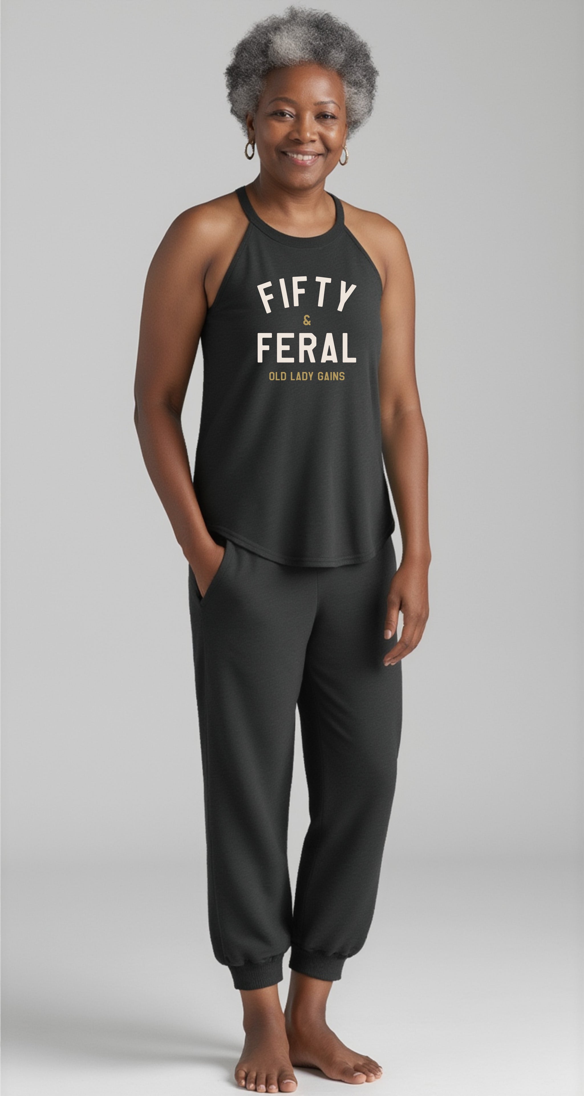 Fifty & Feral Halter Tank | Old Lady Gains