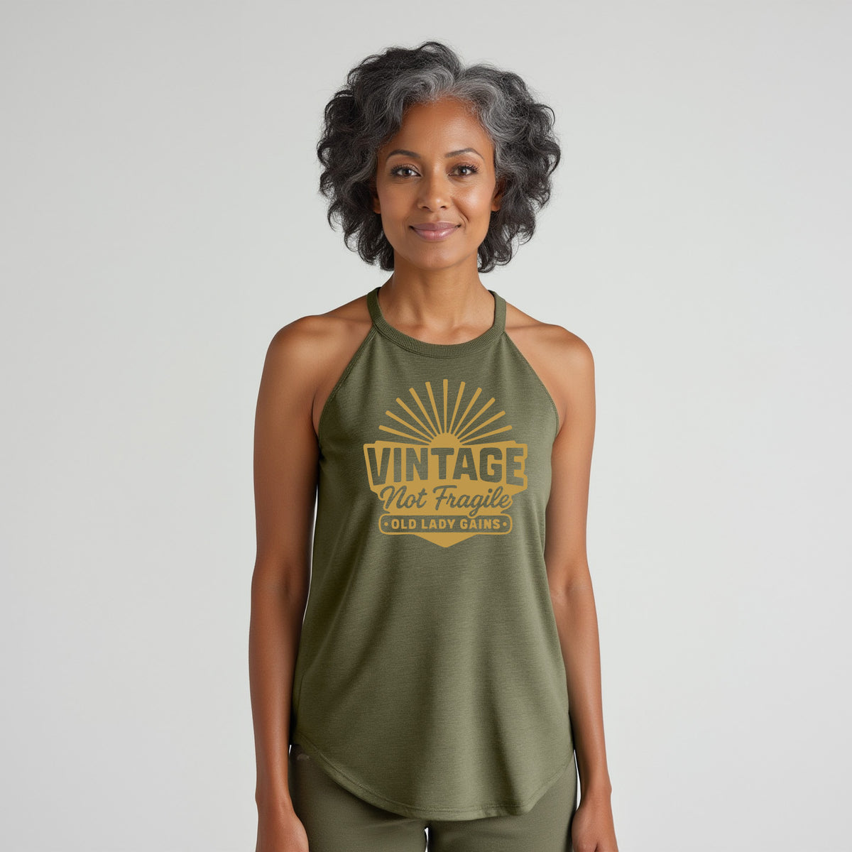 USA Kettlebell Heart Halter Tank | Old Lady Gains